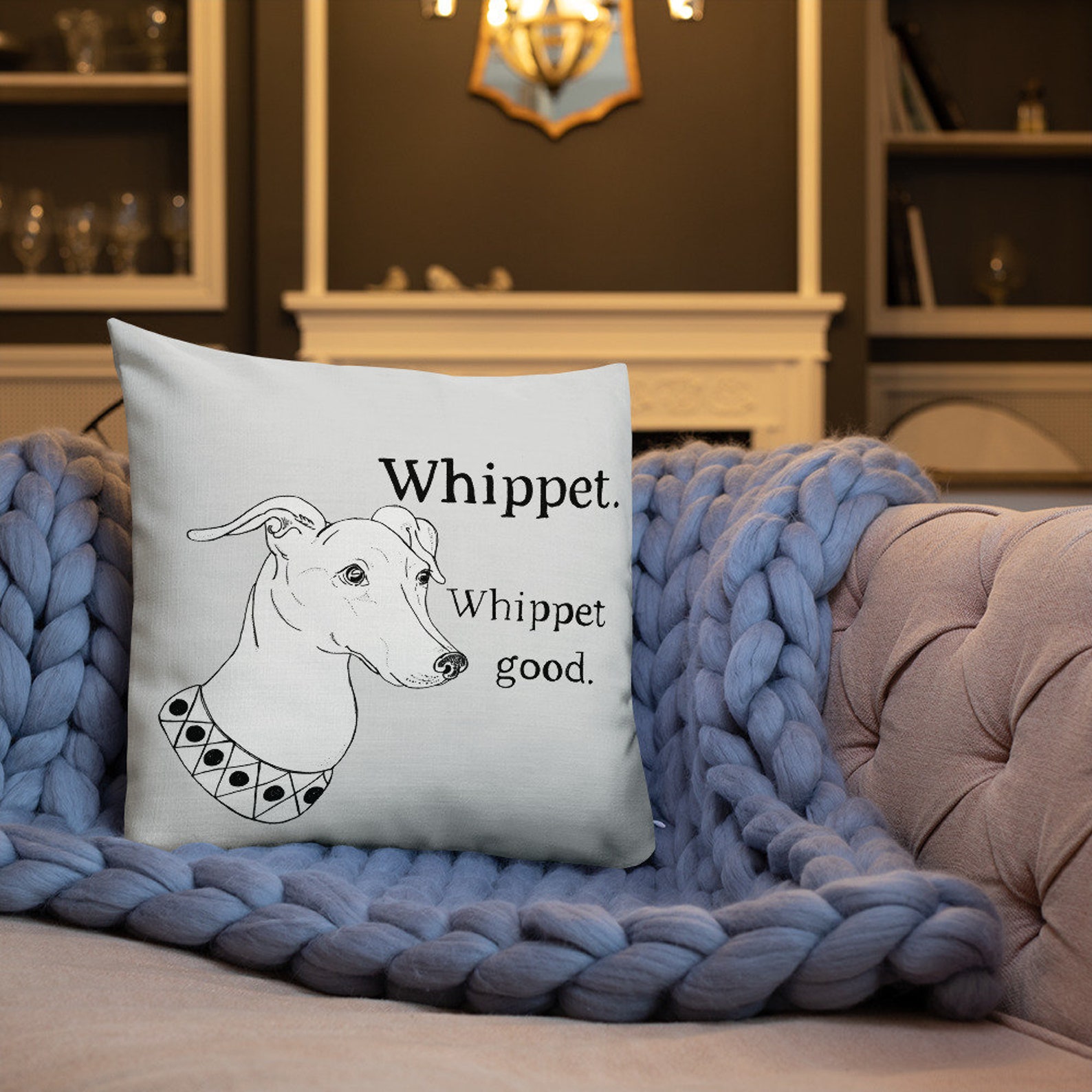 Whippet Good Devo Pun Whippet Pillow - Etsy