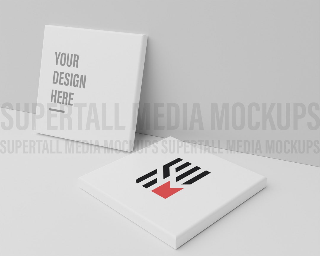 White Square Coaster Mockup | Ceramic Tile Coaster Template PSD Smart ...