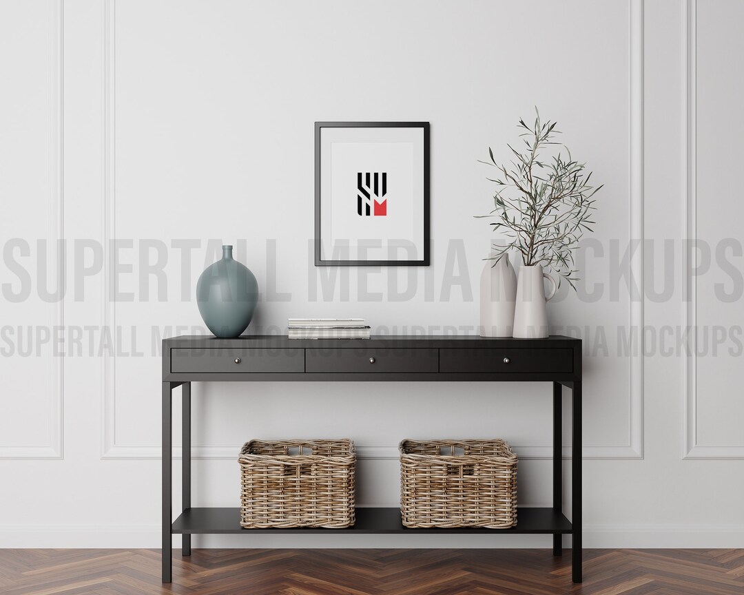 Console Mockup | PSD Frame Template | Contemporary Foyer Interior ...