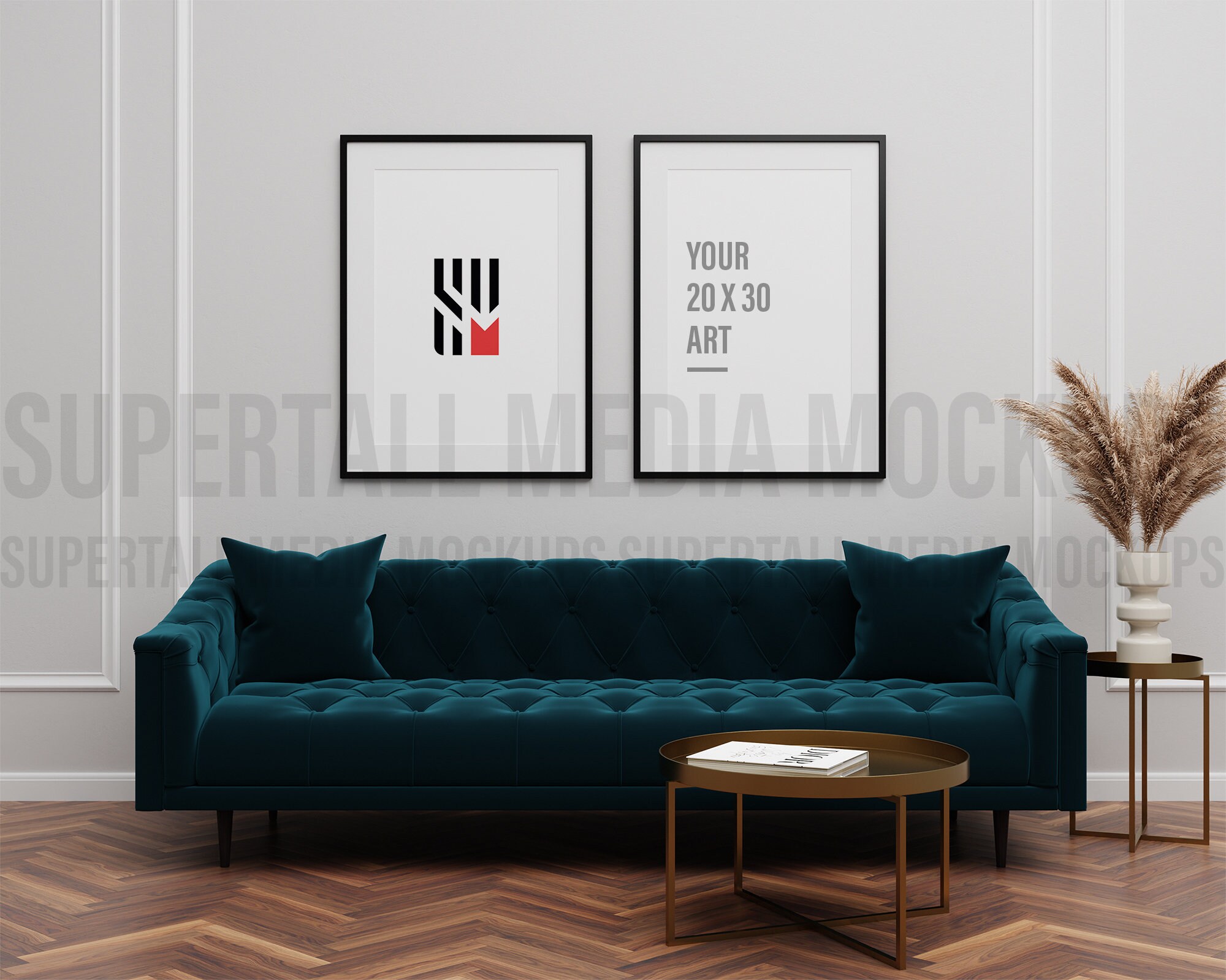 Two Frames Mockup Diptych Mockup PSD Large Frame Template | Etsy