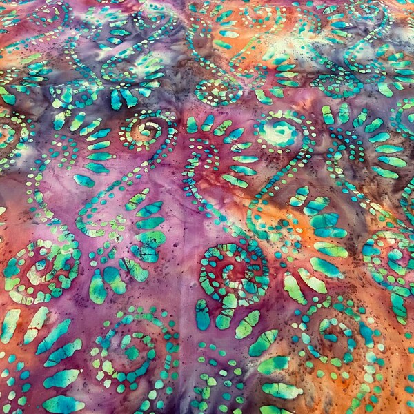 Purple Batik Fabric - Etsy