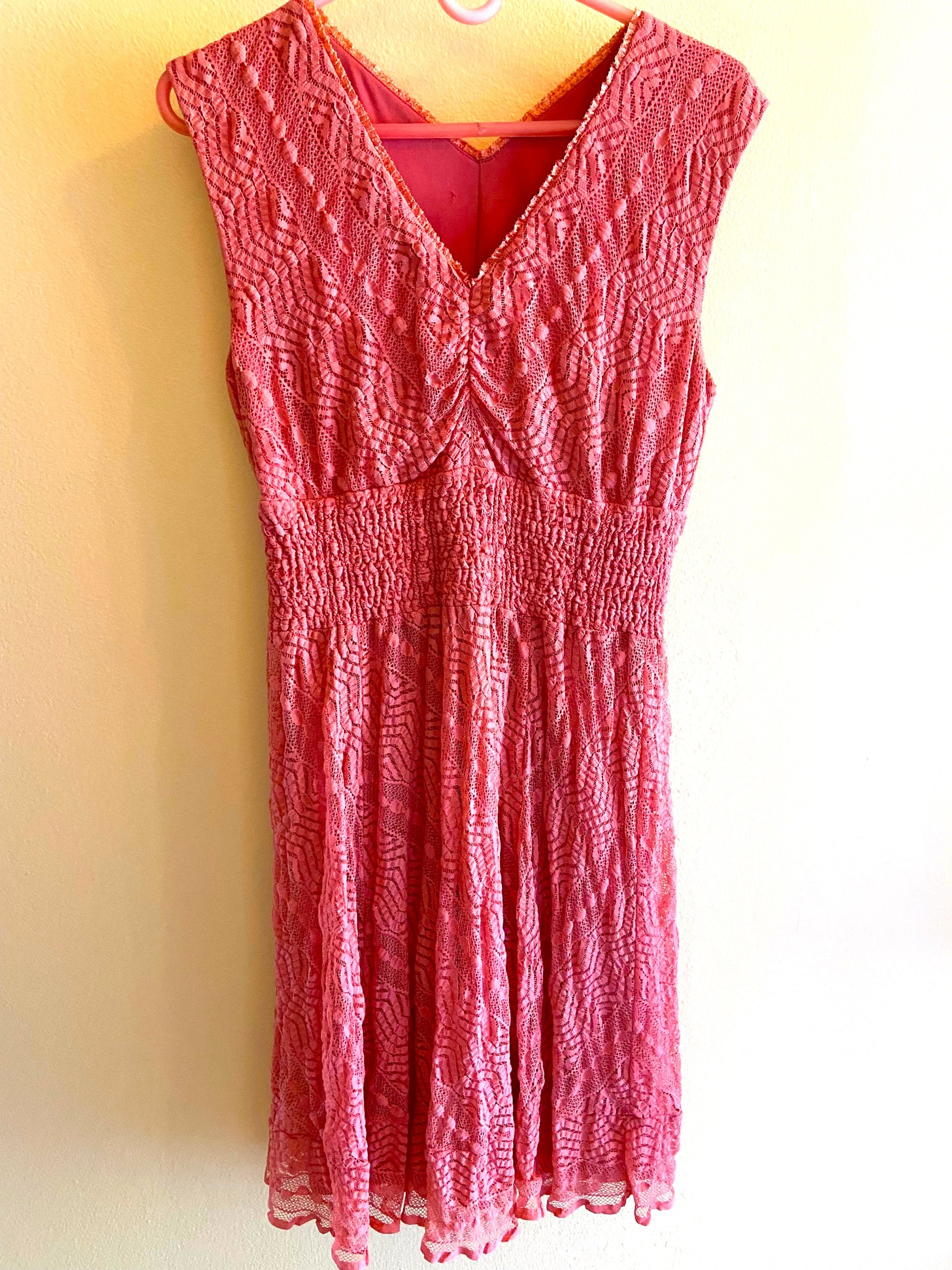 Coral Textured Stretch Dress for Summer Travel - Etsy