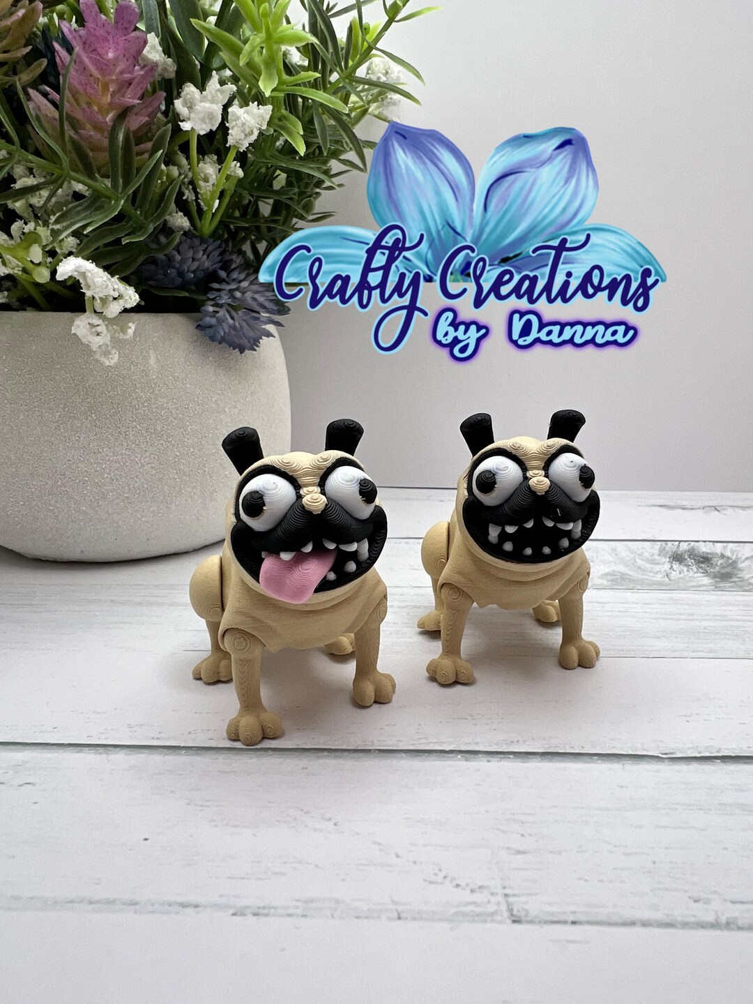 3D Printed Goofy Articulated Pug – Tongue Out or Classic Look! - Etsy