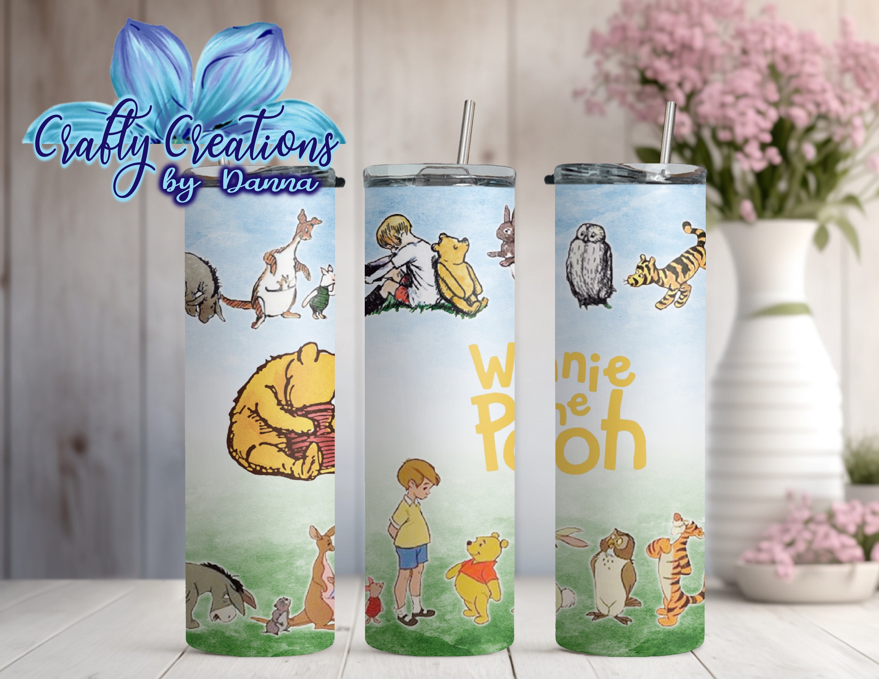 Evolution of Winnie the Pooh Tumbler Wrap PNG - Etsy