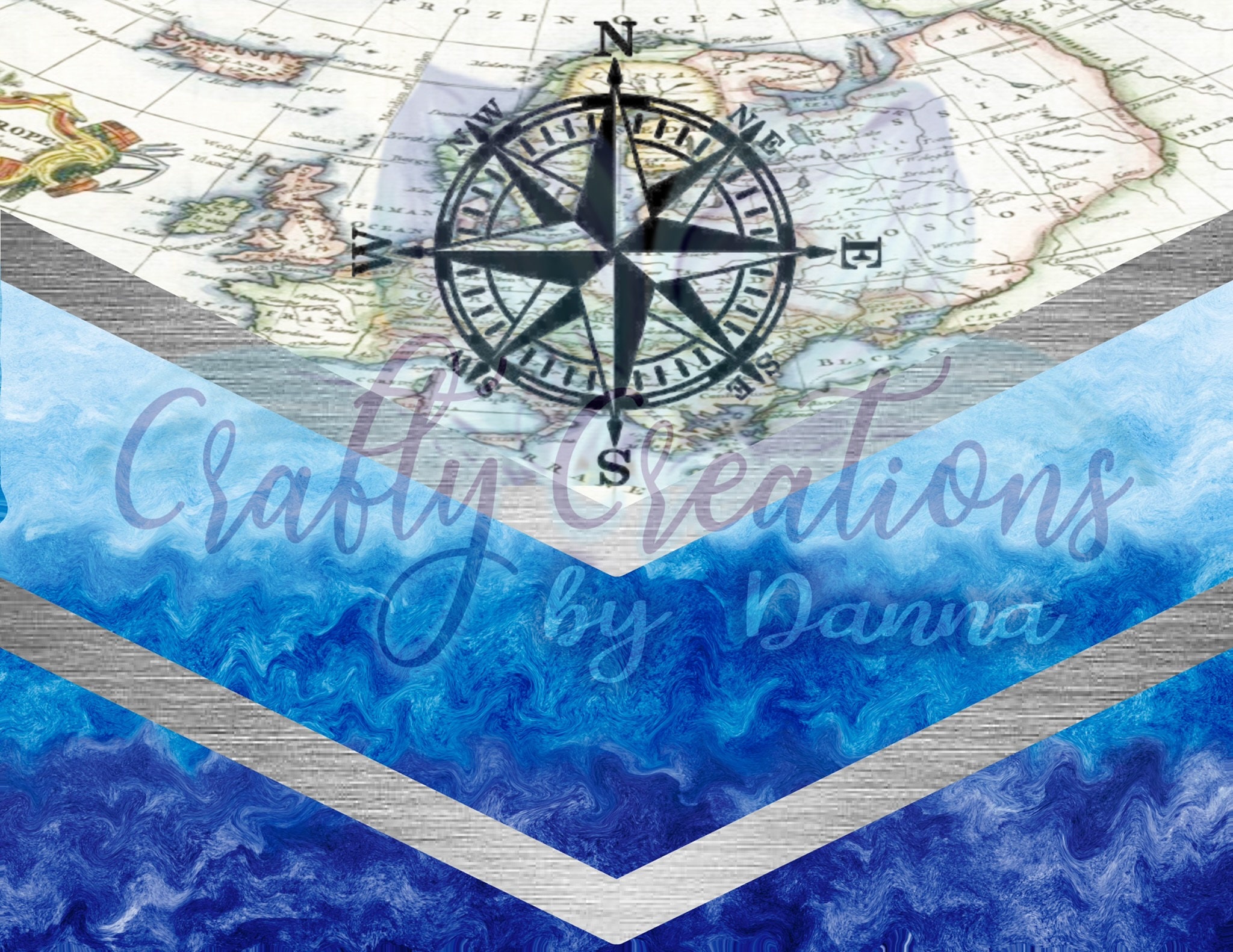 Compass Ocean Theamed Tumbler Wrap PNG - Etsy