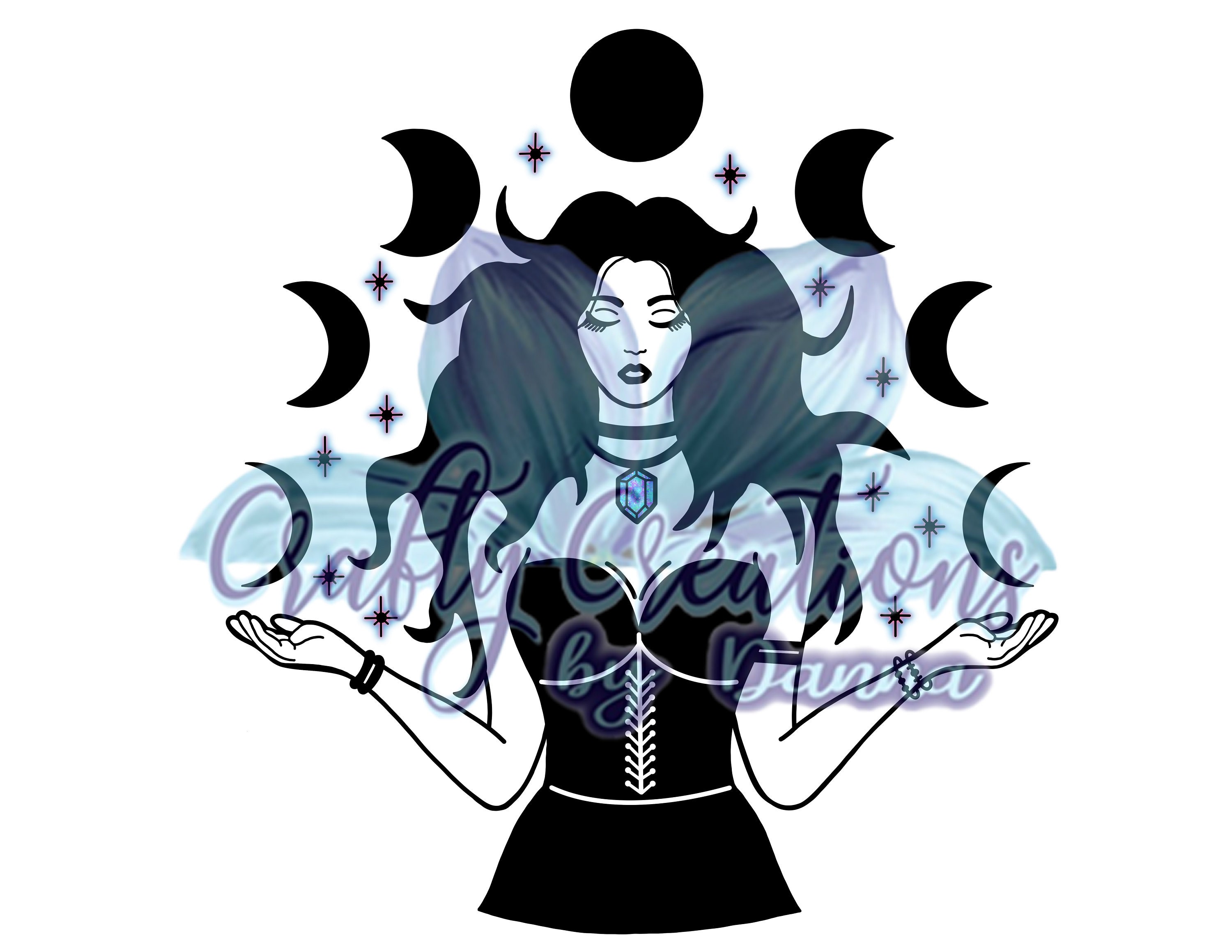 Crystal Moon Goddess PNG Design - Etsy