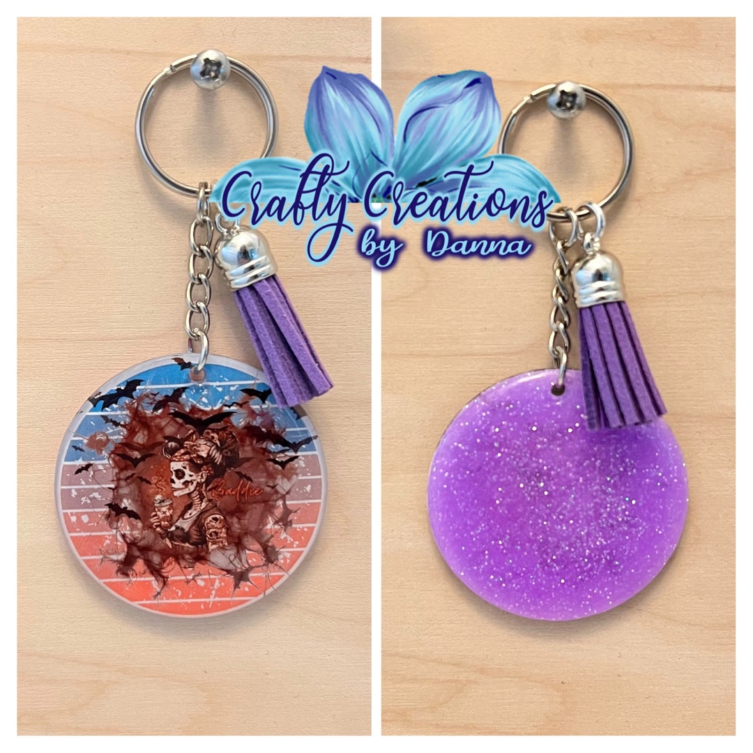 Messy Bun Baddie Skeleton 2" Acrylic Keychain - Etsy