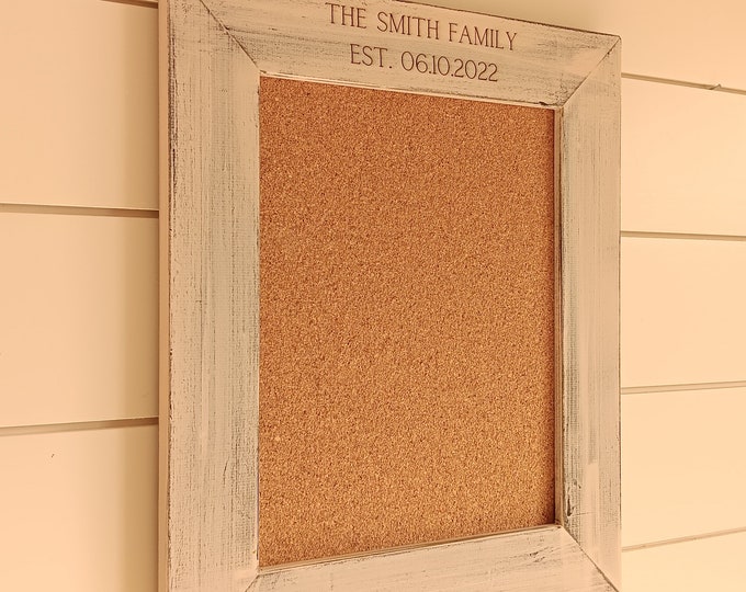 Personalized Cork Board / Bulletin Board - Shabby Chic Rustic Antiqued ...