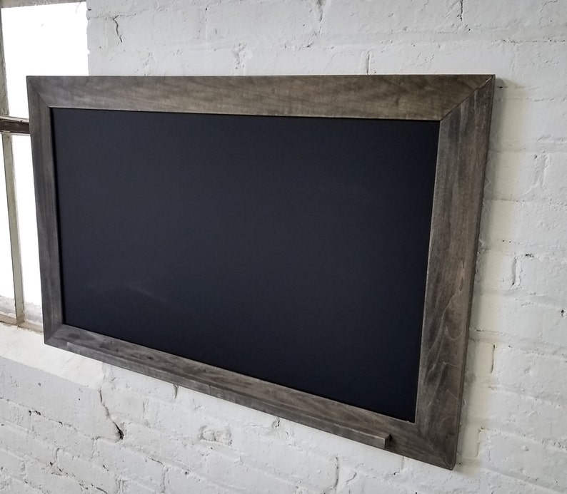 Modern Rustic Farmhouse Chalkboard With Optional Chalk Ledge - Ebony ...