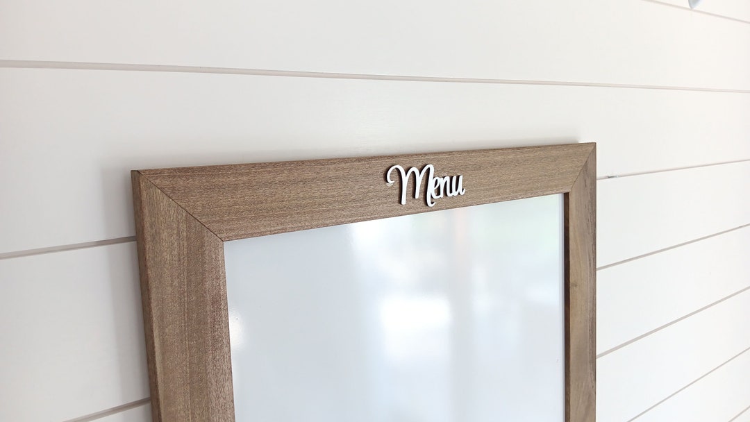 Modern Rustic Farmhouse Dry Erase Menu Board With Optional Marker Ledge ...