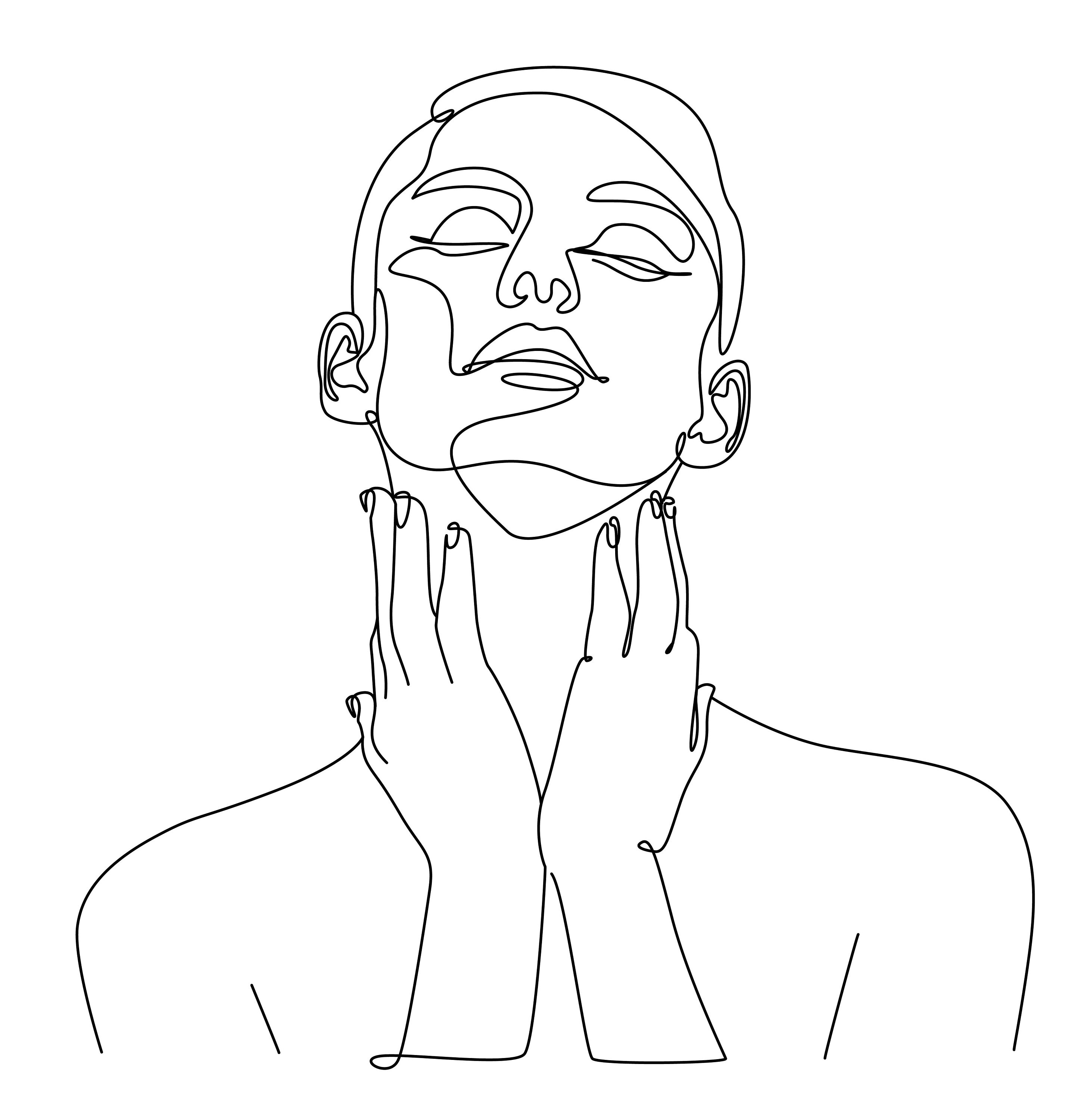 Custom Line Art With Background Personalized Portrait From - Etsy