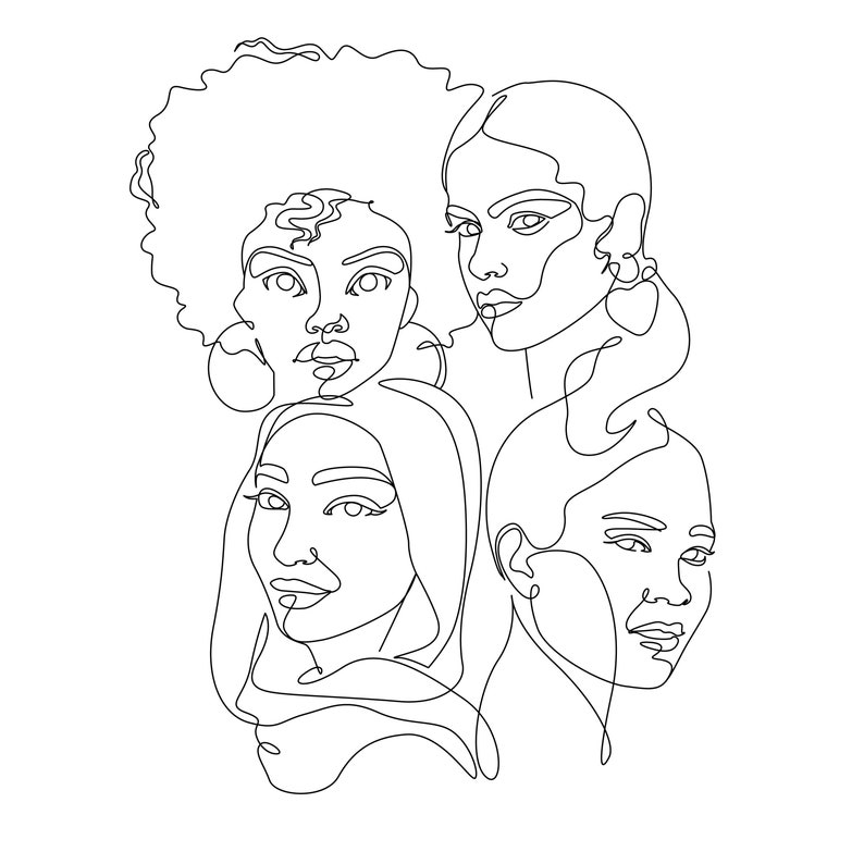 Custom Line Art With Background Personalized Portrait From - Etsy