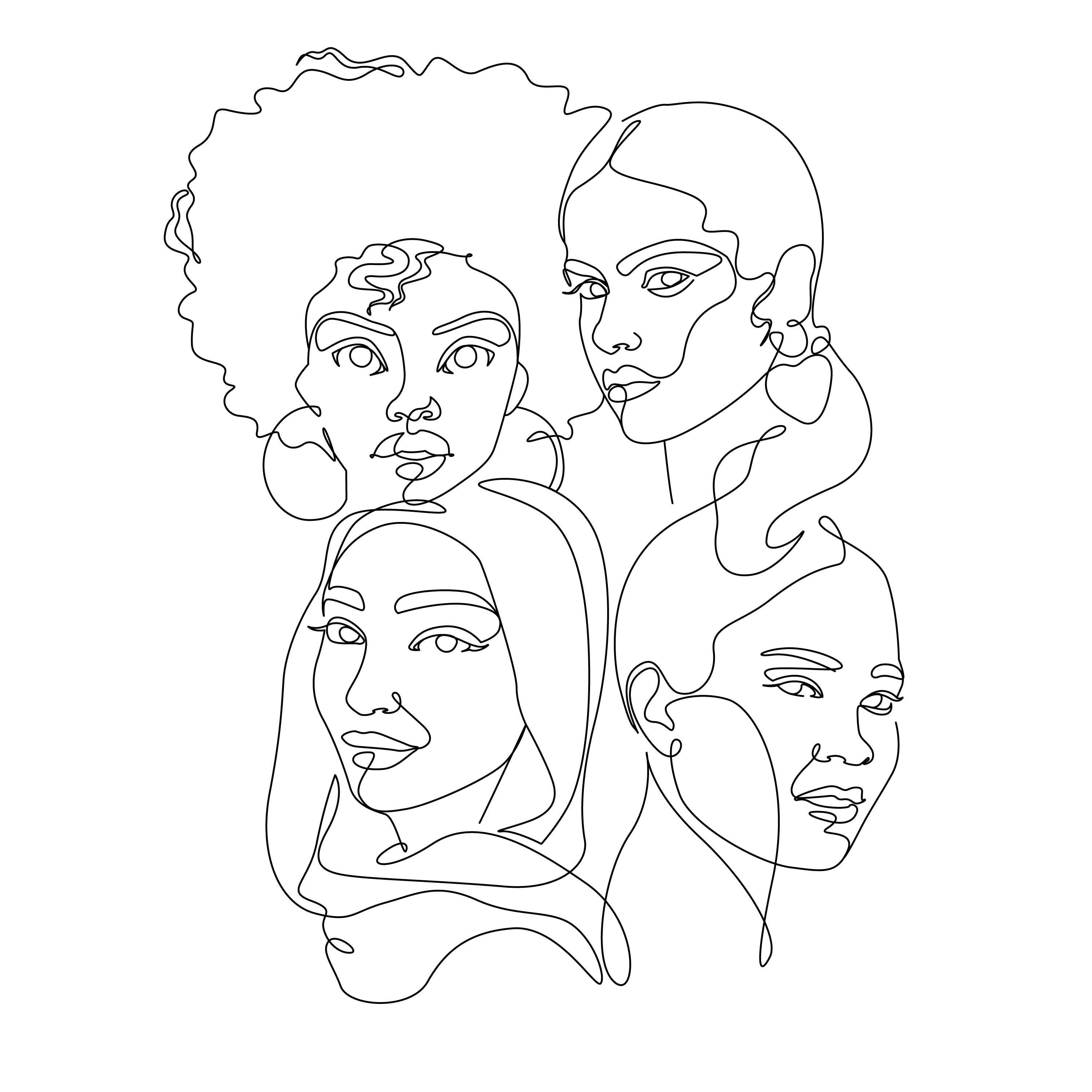 Custom Line Art With Background Personalized Portrait From - Etsy