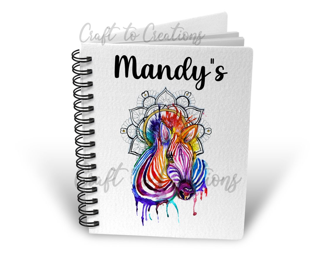 Personalised Zebra Notebook Note Pad, A5 Size Lined Paper Inside ...