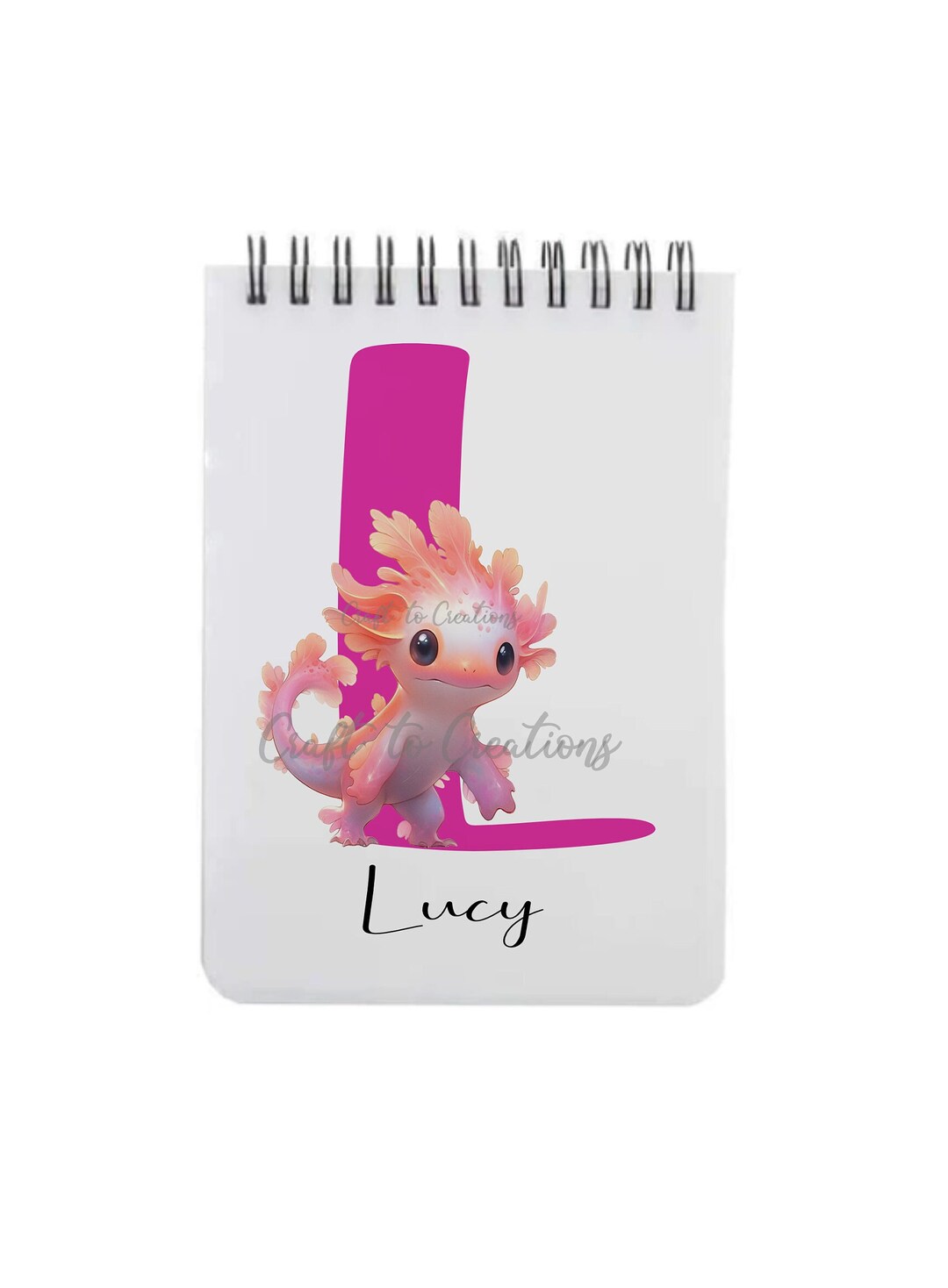 Axolotl Alphabet on a Notebook/notepad/book With or Without a Name On ...