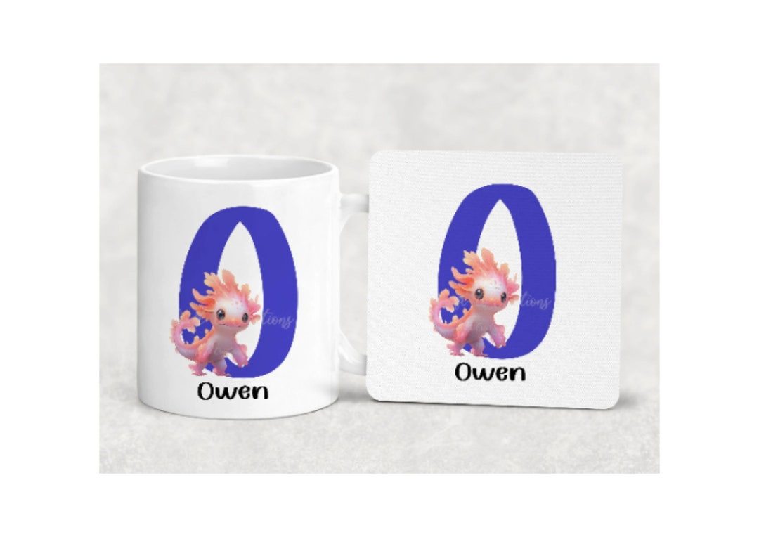 Axolotl Alphabet on a Mug, Coaster or Both With or Without a Name On ...