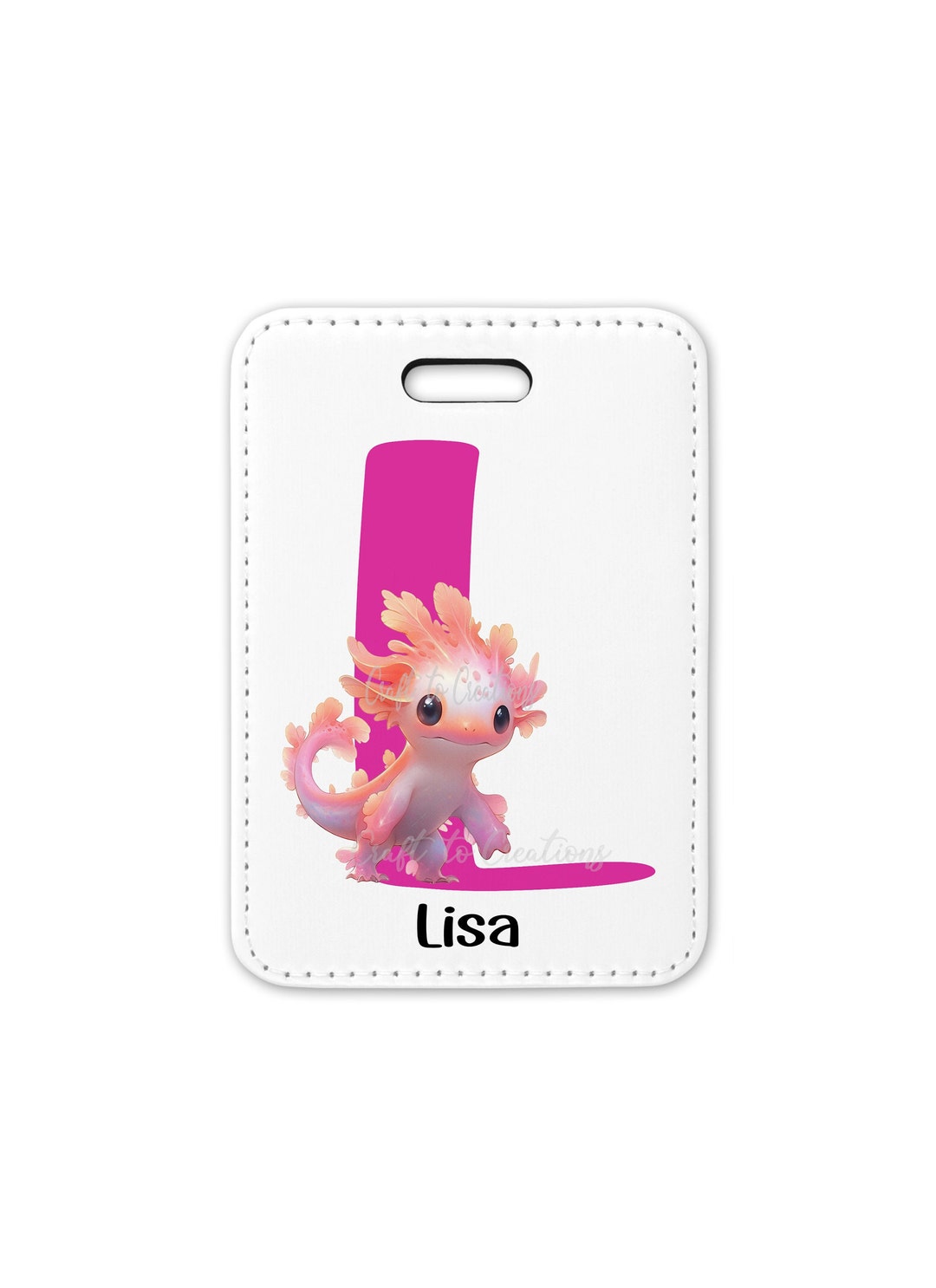 Axolotl Luggage Tag Pu Leather Finish Travel Luggage Tag - Etsy
