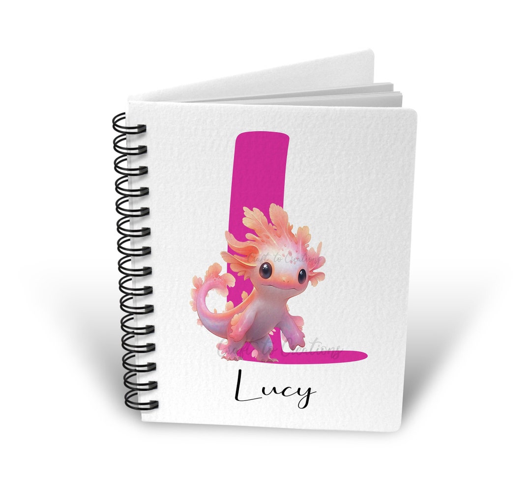 Axolotl Alphabet on a Notebook/notepad/book With or Without a Name On ...