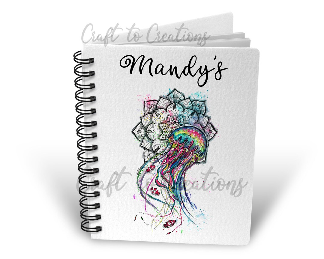Personalised Jellyfish Notebook Note Pad, 8 Fonts, A5 Size Lined Paper ...