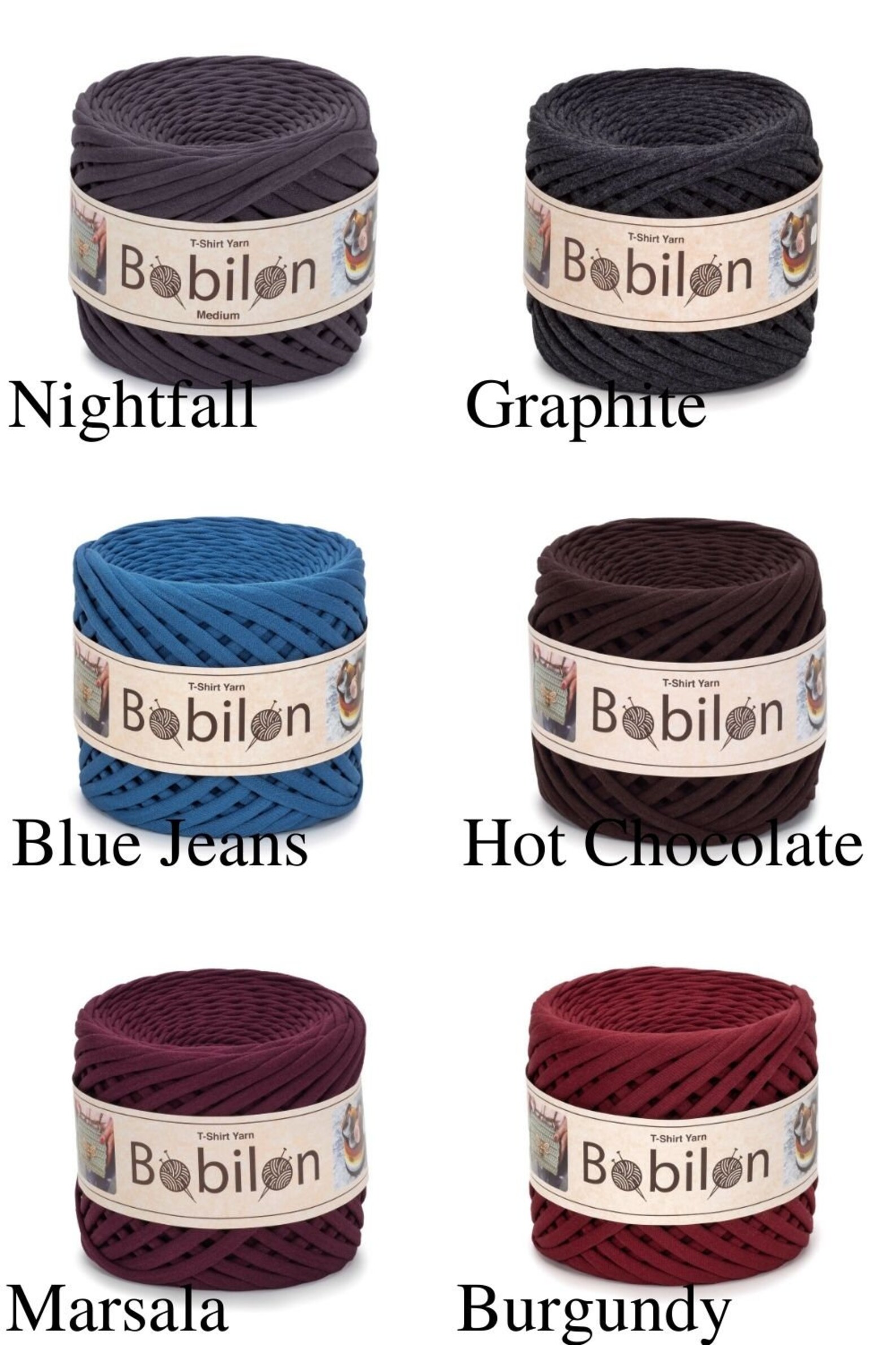 Bobilon T-shirt Yarn Medium 7-9mm Crochet Super Bulky Cotton - Etsy