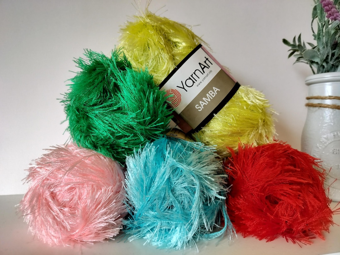 Yarnart Samba, Eyelash, Faux Fur, Fake Grass Yarn - Etsy