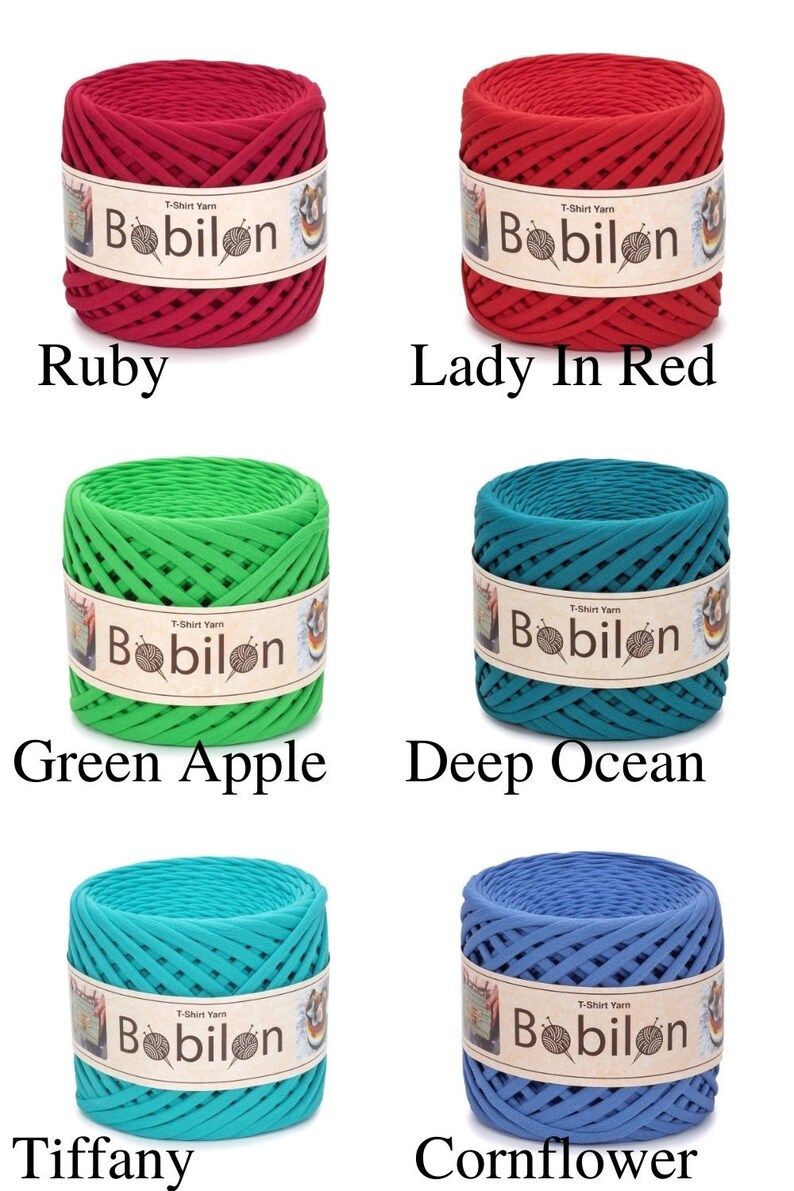 Bobilon T-shirt Yarn Medium 7-9mm Crochet Super Bulky Cotton - Etsy