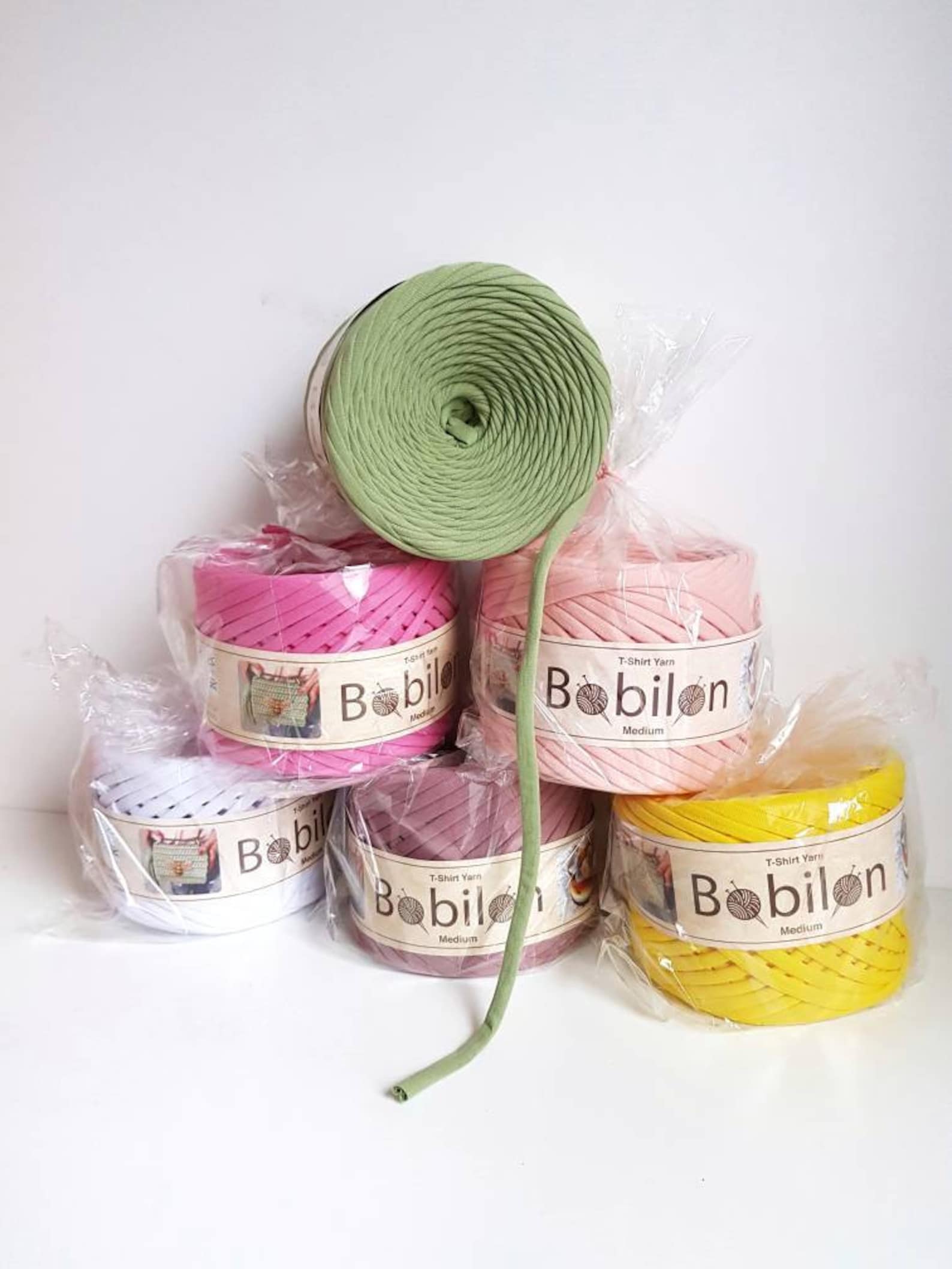 Bobilon T-shirt Yarn Medium 7-9mm Crochet Super Bulky Cotton - Etsy
