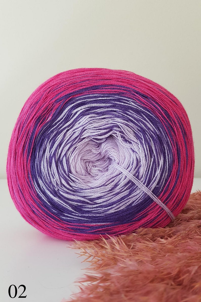 Gradient Cotton Cake Yarn Fingering Weight Yarn Cotton - Etsy