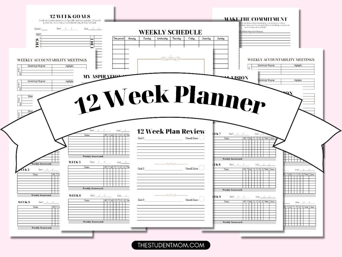 12 Week Planner - Etsy España