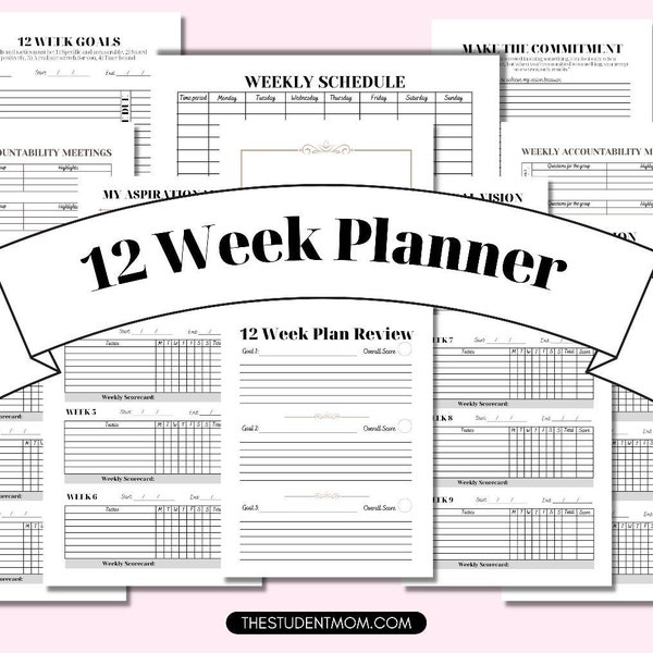 12 Week Year Planner - Etsy