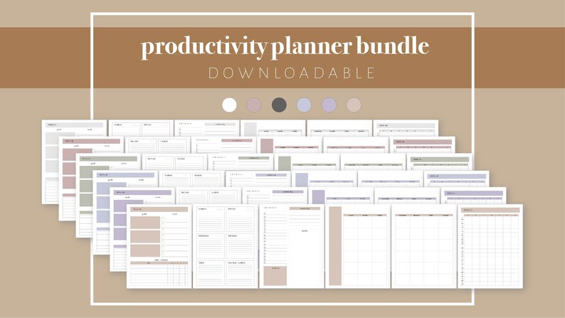 Productivity Planner Printable | Daily, Weekly, Monthly Pages ...