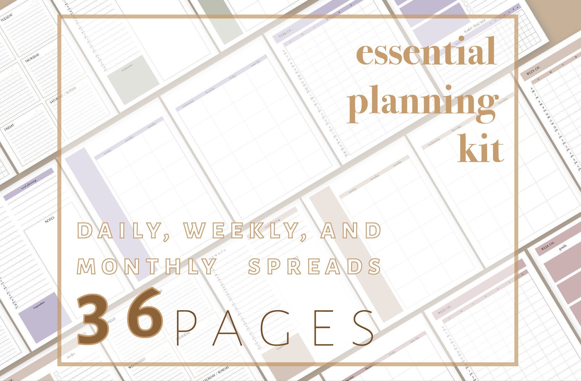 Productivity Planner Printable | Daily, Weekly, Monthly Pages ...