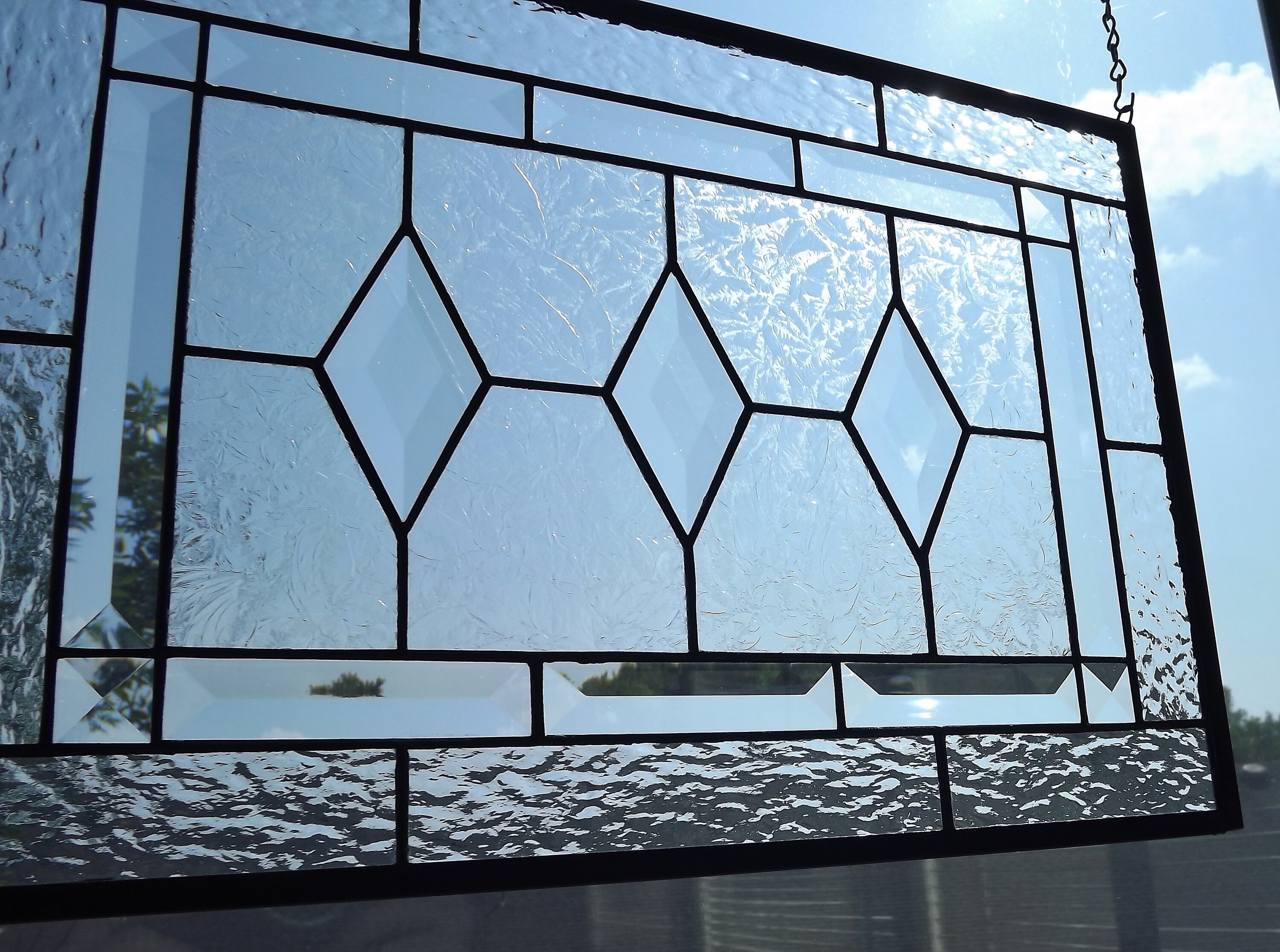 Diamonds With Clear Textures, Stained Glass Panel, Diamond Bevels ...