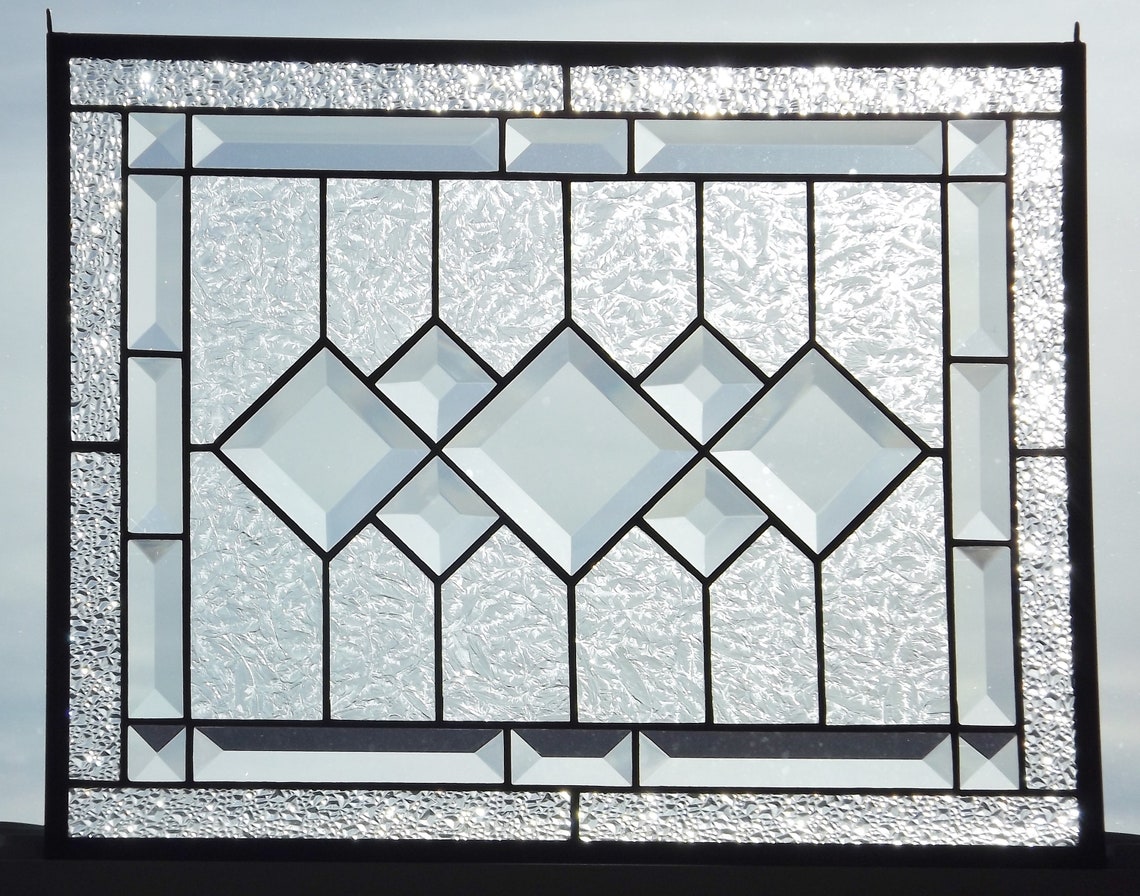 Diamond Bevel Array Stained Glass Panel Clear Beveled Glass - Etsy