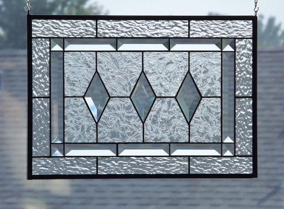 Diamonds With Clear Textures Stained Glass Panel Diamond - Etsy