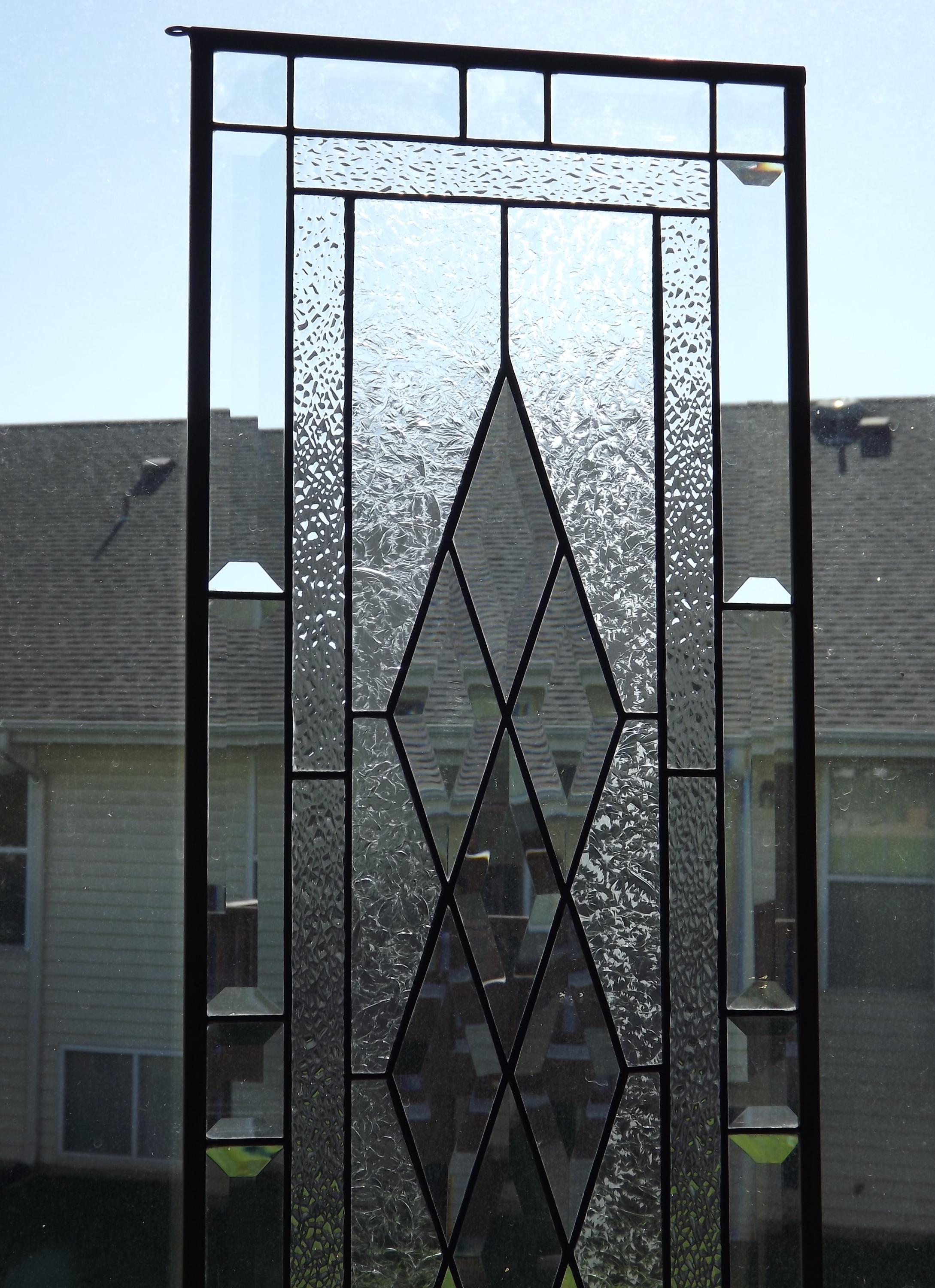 BEVELED GLASS TRANSOM, Clear Beveled Glass, Clear Textured Glass ...