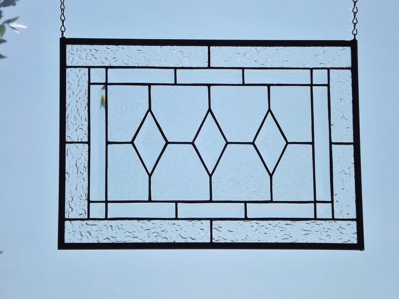 Diamonds with Clear Textures Stained Glass Panel Diamond | Etsy