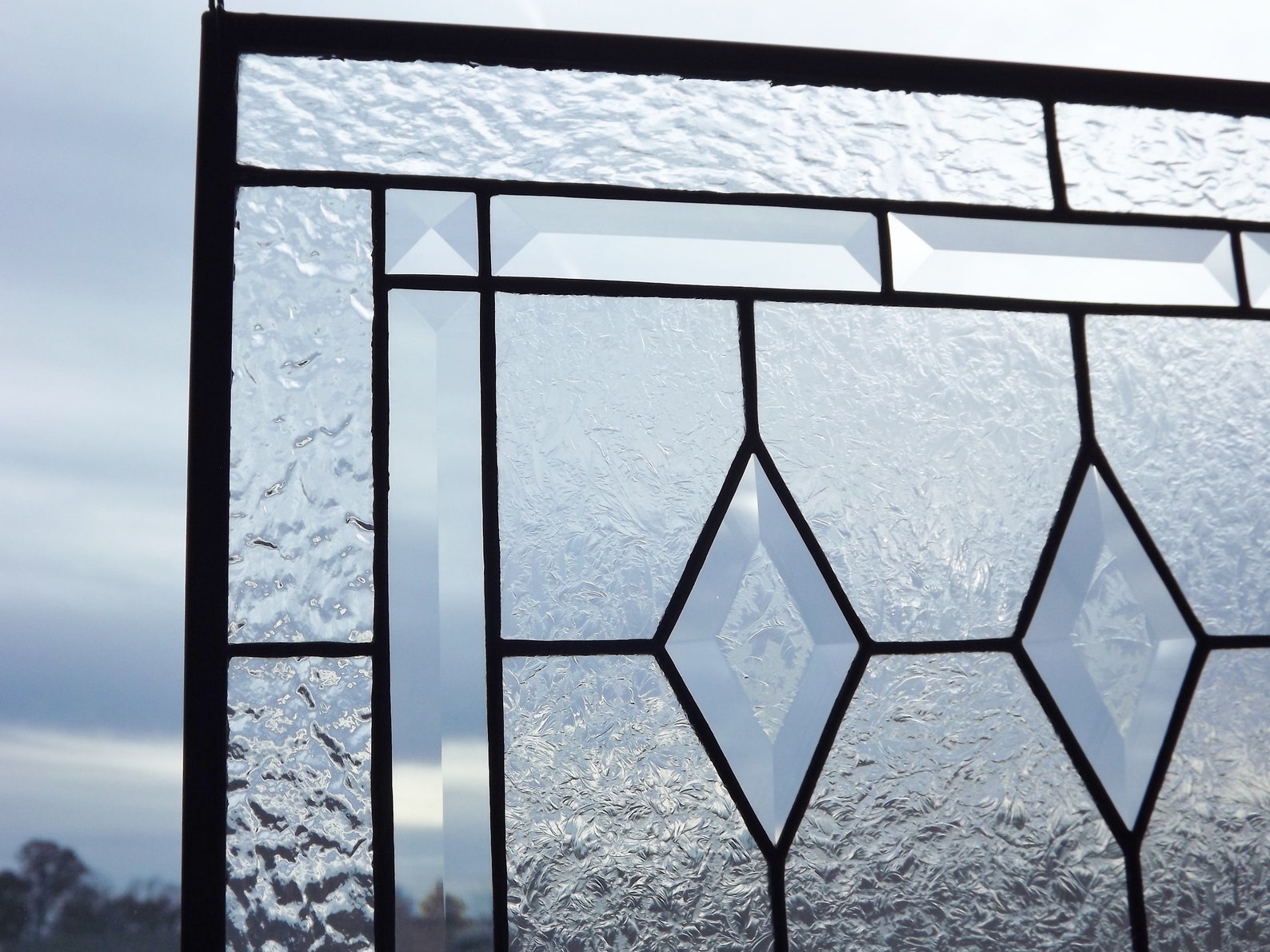 Diamonds with Clear Textures Stained Glass Panel Diamond | Etsy