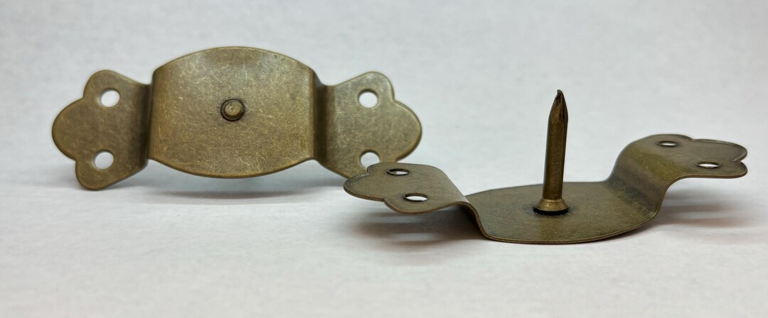 Set of Two Leather Handle End Caps or Attachments for Antique Trunks ...