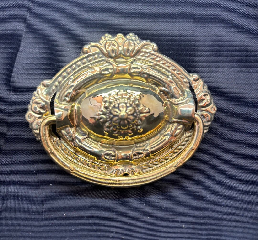 Brass Colonial Revival or Depression Era Pull With Single Mounting Post ...