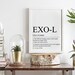 EXO-L Definition | Art Print | Dictionary Style | Home Decor Poster ...