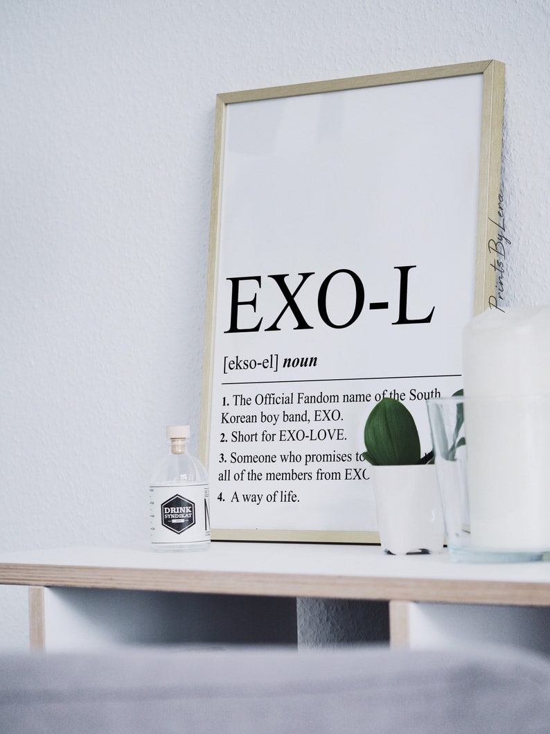 EXO-L Definition | Art Print | Dictionary Style | Home Decor Poster ...