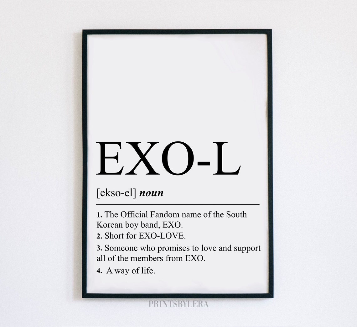 EXO-L Definition | Art Print | Dictionary Style | Home Decor Poster ...