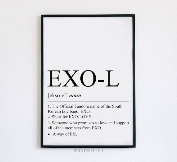 EXO-L Definition Art Print Dictionary Style Home Decor | Etsy