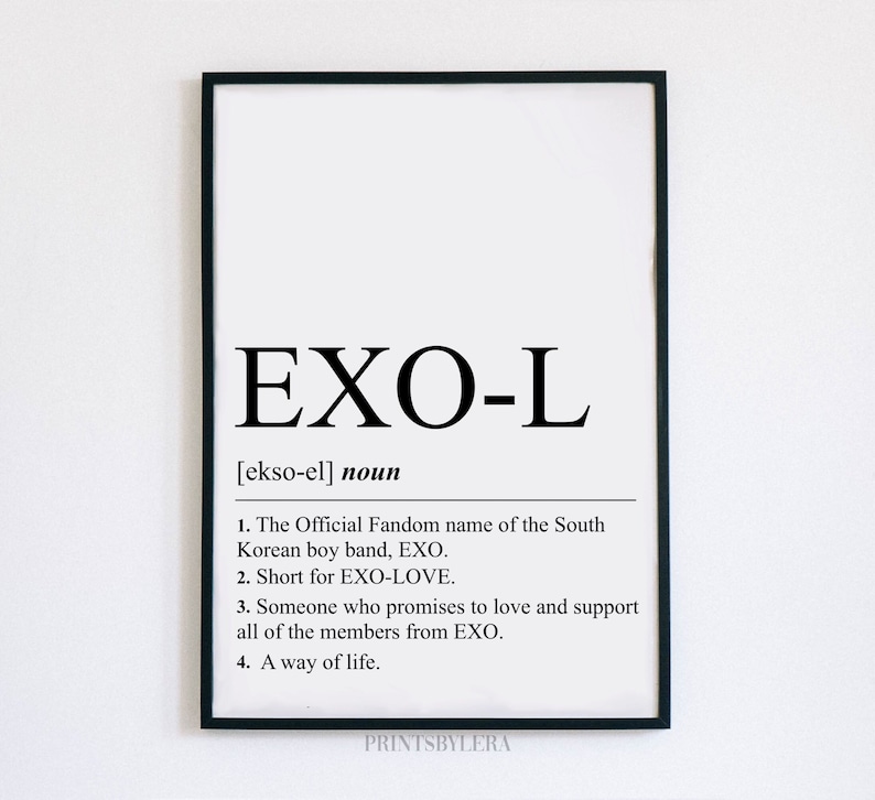 EXO-L Definition | Art Print | Dictionary Style | Home Decor Poster ...
