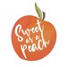 Sweet as A Peach | Minimalist Typography Quote | Wall Art Print | Fruit ...