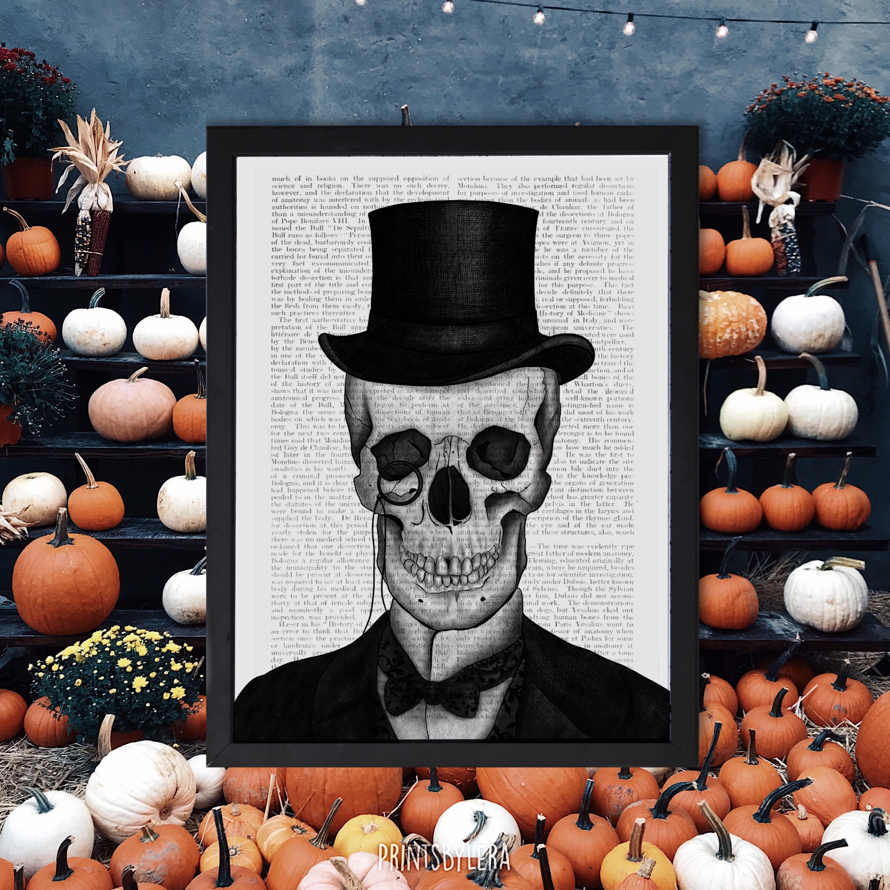 Gothic Skeleton Gentleman Art Print / Poster Victorian - Etsy