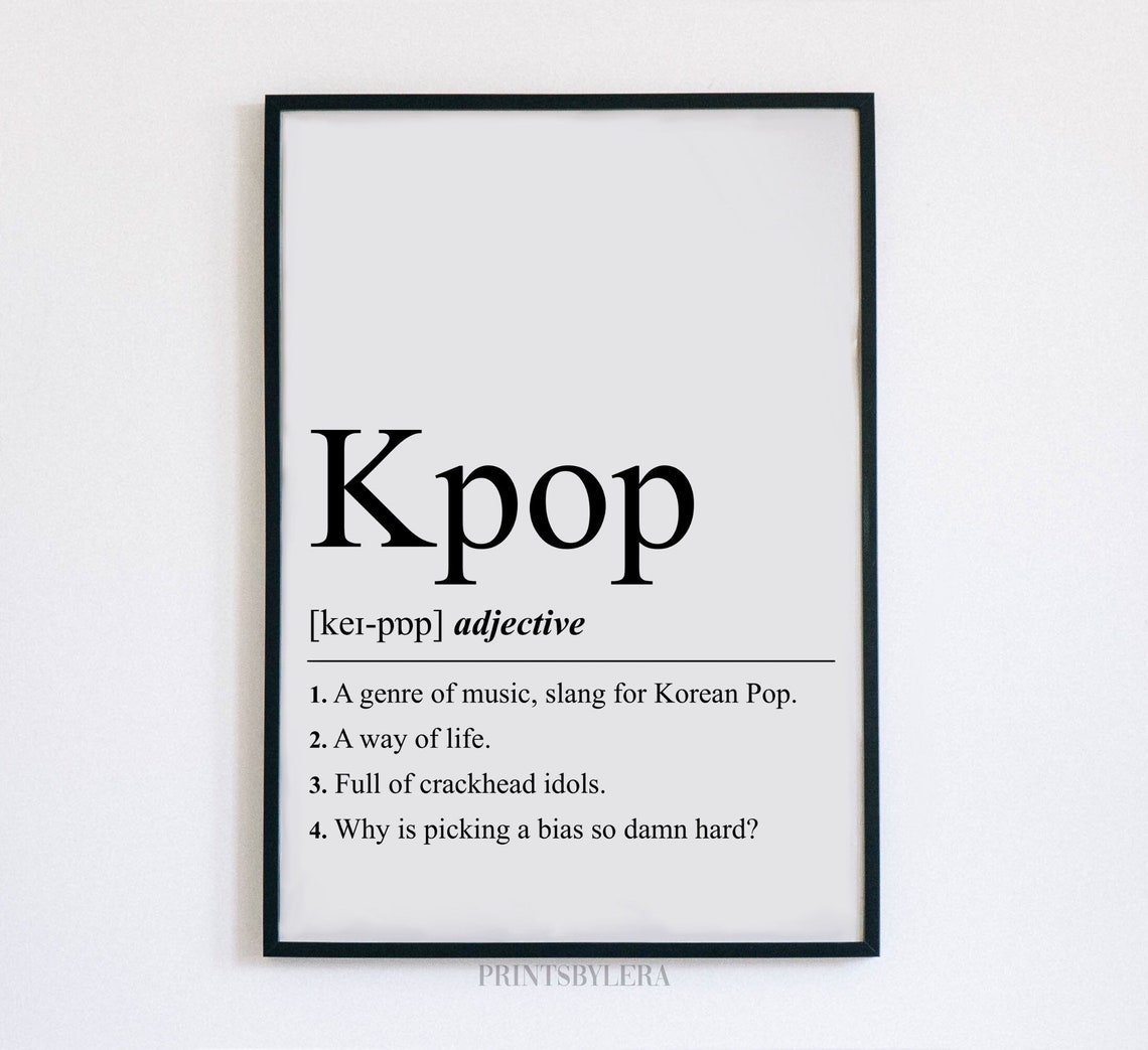 Kpop Definition | Art Print | Dictionary Page Style | Home Decor Poster ...
