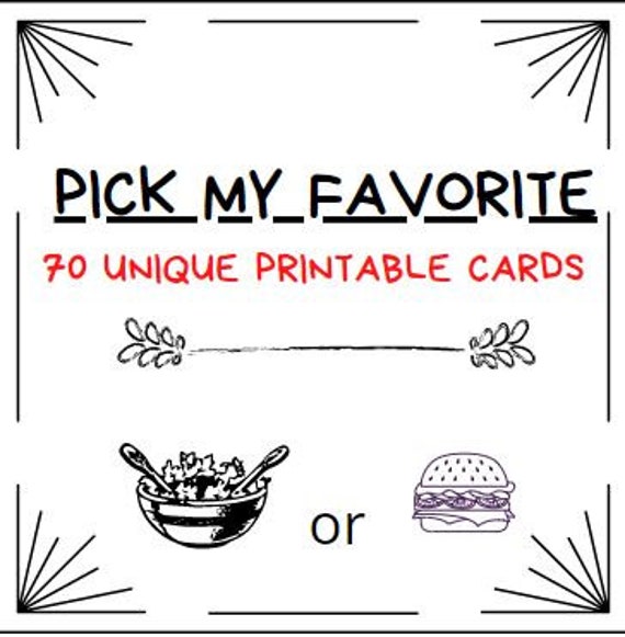 Printable Game Pick My Favorite Pick My Favorite Printable | Etsy