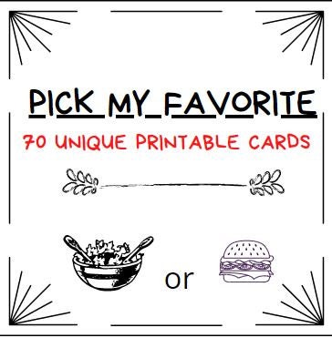 Printable Game - Pick My Favorite, Pick My Favorite Printable Game ...